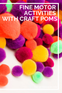 Actividades de motricidad fina con pompones para manualidades.